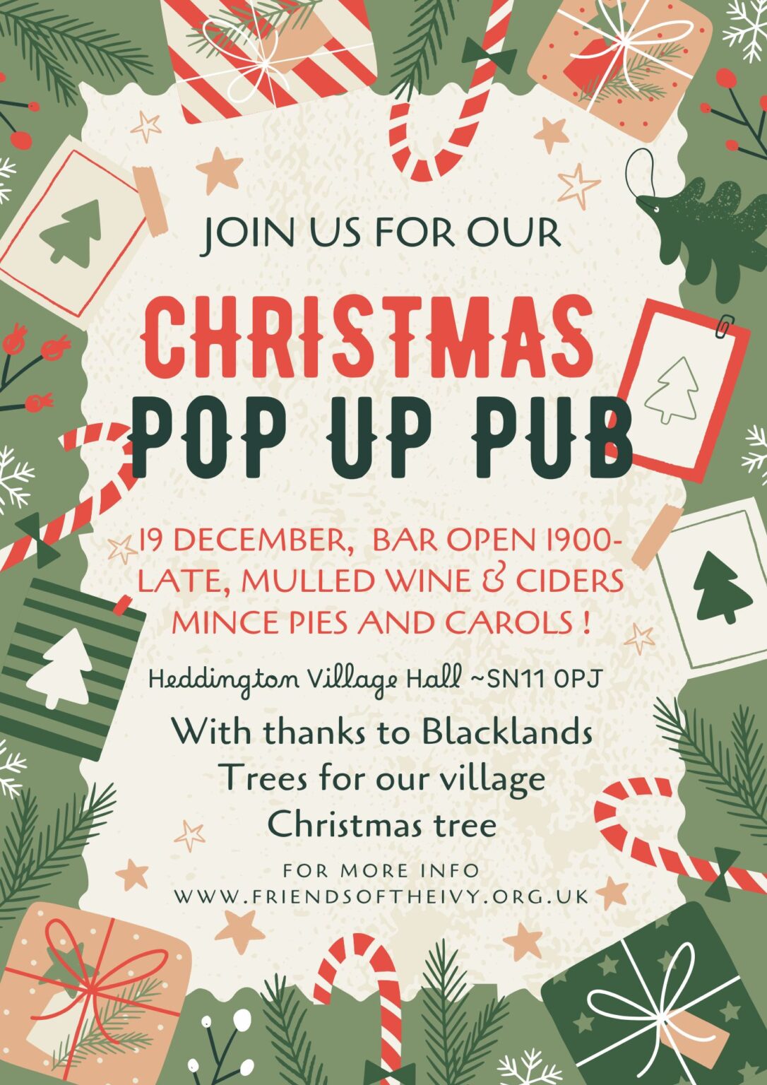 2025 Christmas Pop Up Pub - Friends of The Ivy | Heddington | Wiltshire